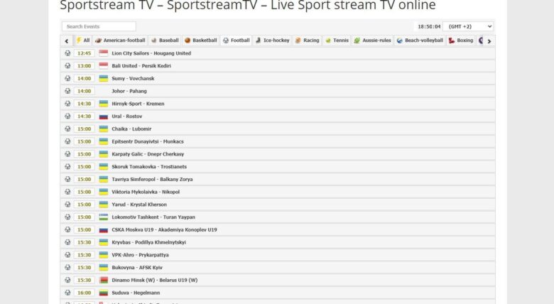 SportStream TV: Sito web con tanti link per vedere tutto lo sport in ...